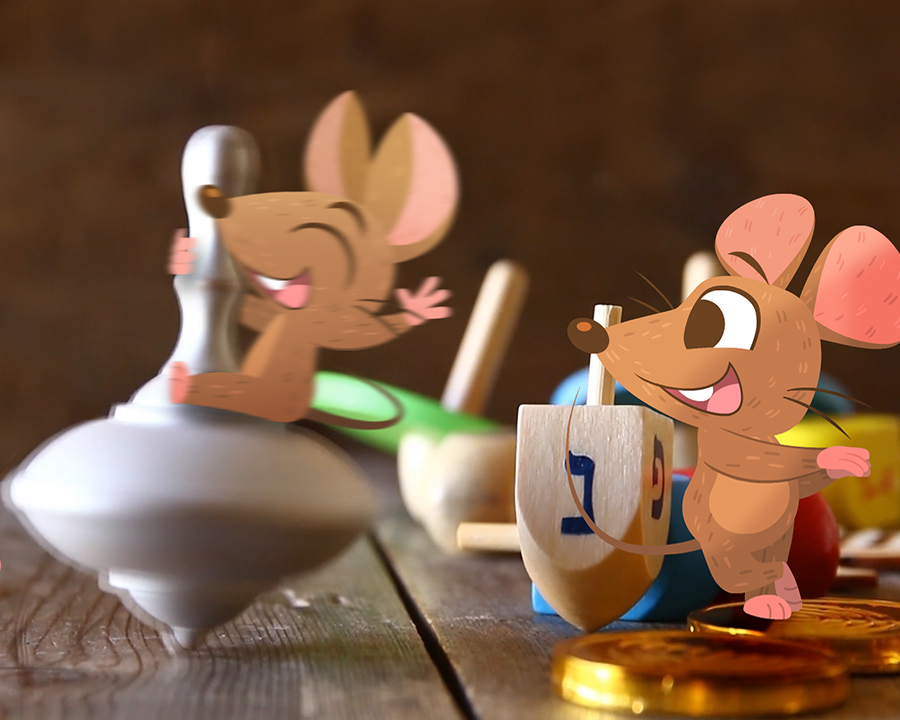Cute Mice with Menorah | American Greetings