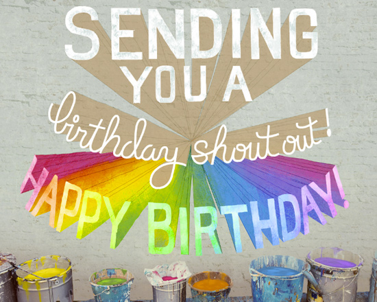 "Lloyd Williams' 'Shout' Birthday" | ecard | Blue Mountain