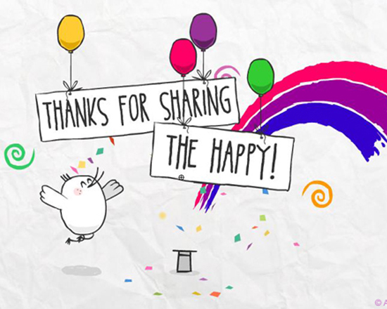 "Sharing the Happy Reply Card" | Thank You Ecard | Blue Mountain