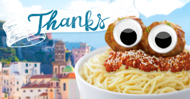 "Spaghetti Thanks (Reply Card)" | Postcard | Blue Mountain eCards