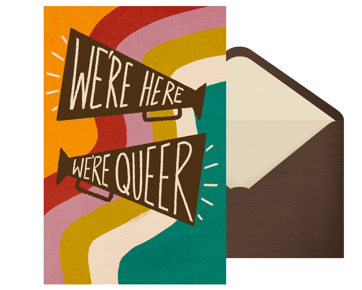 "We're Here, We're Queer" | creatacard | Blue Mountain